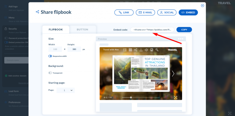 Flipbook embed protection | Publuu
