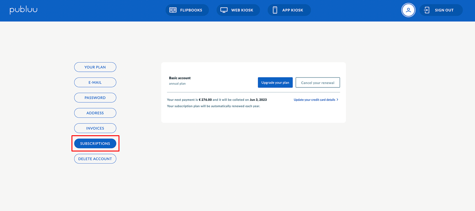 How to update your credit card details?