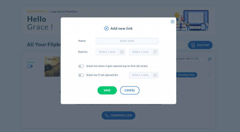 How to set the expiration date for my flipbook's link?