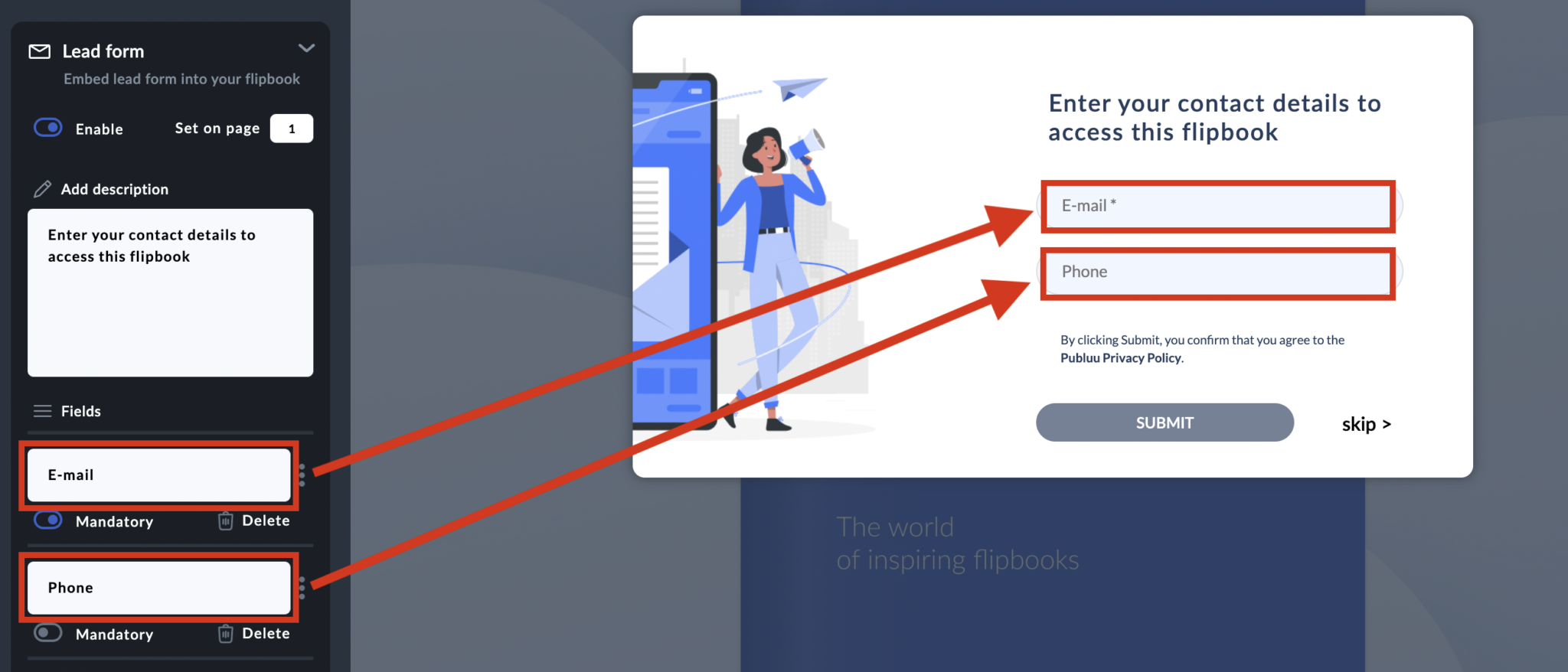 How to create lead-capture form? - Publuu