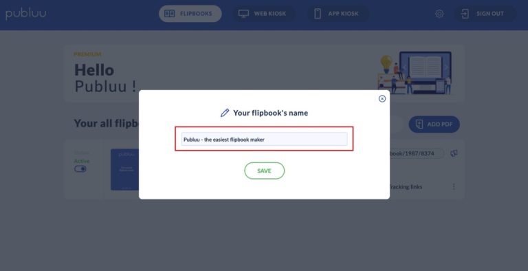 Creating first flipbook - Publuu