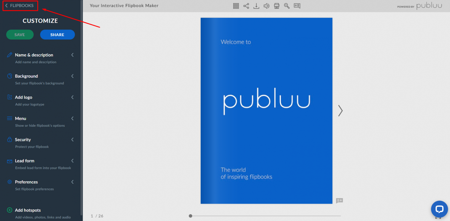 Creating first flipbook - Publuu